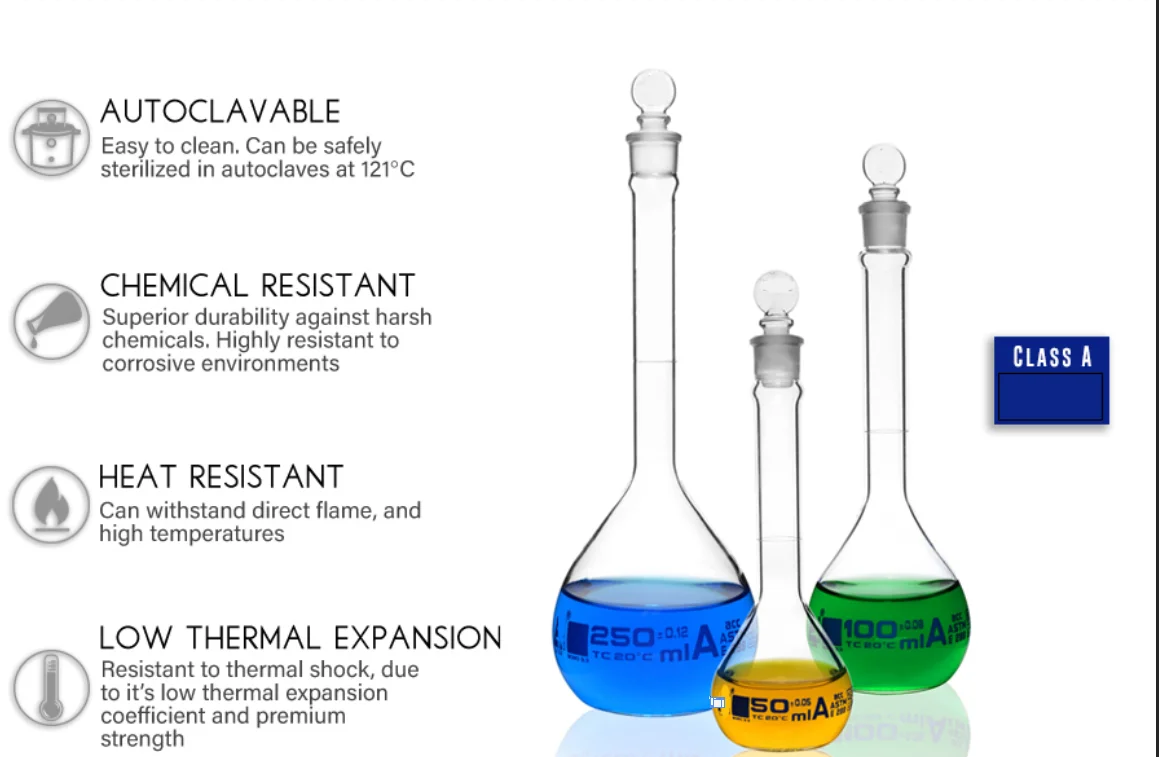 Volumetric Flask Class A Glass Volumetric Flask With Ground In Glass ...