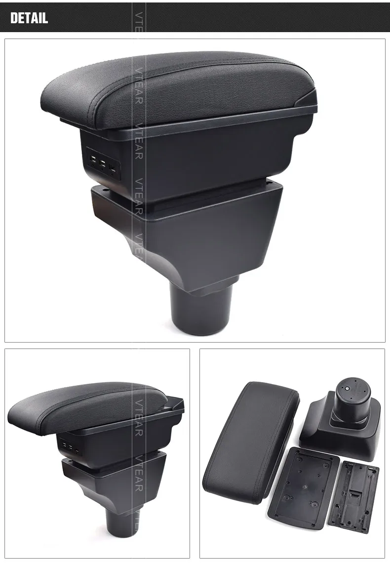 Vtear Auto Armrest Interior Center Console Storage Box Arm Rest ...