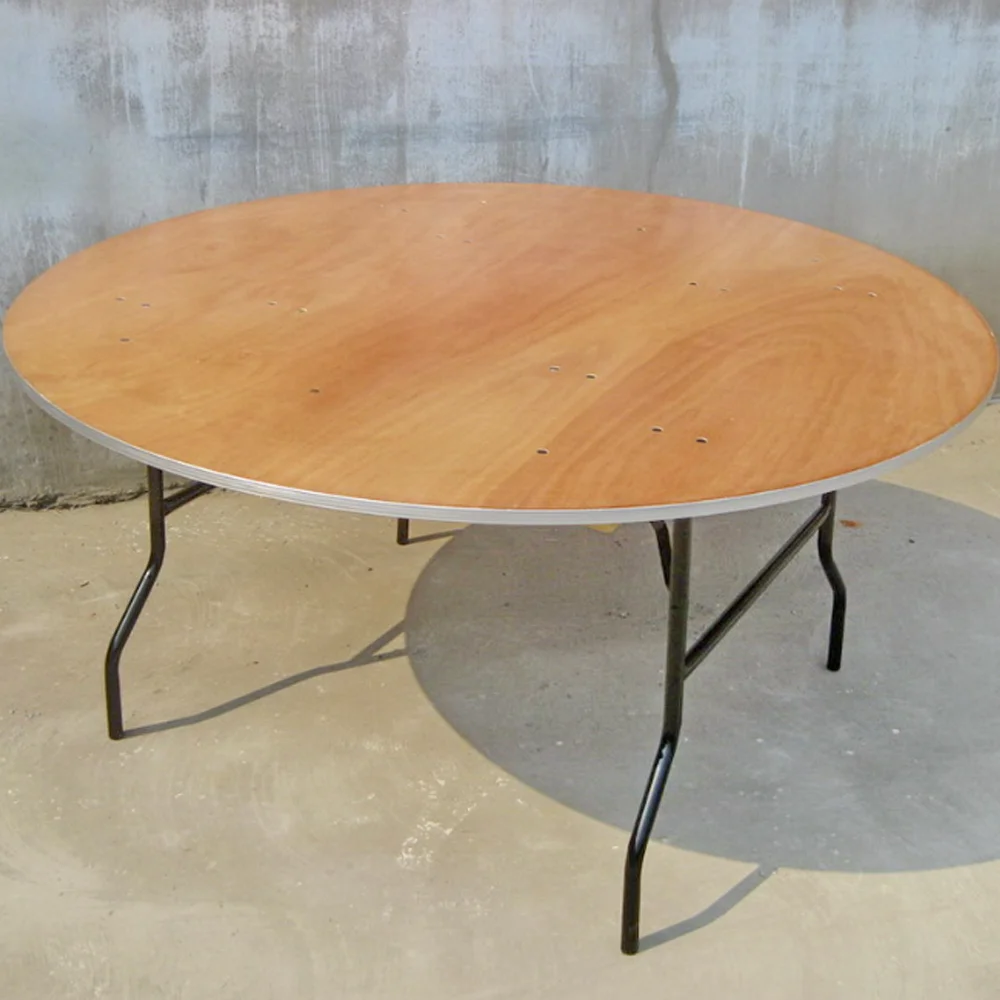 48"60"66"72" Plywood Folding Round Table - Flamingo Outdoor