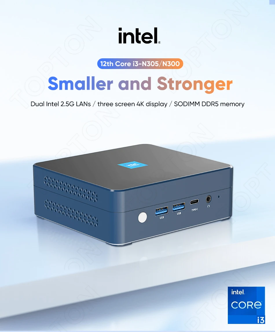 New Topton Mini Pc 12th Gen Intel I3 N305 N300 N200 Ddr5 Pcie3.0x4 2xi226-v 2.5g Firewall Router ...