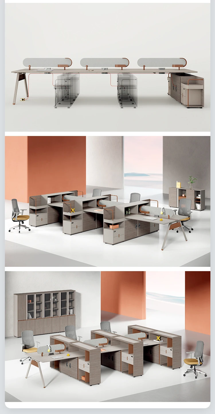 Modern Open Space Coworking Modular Office Table MDF Work Station Desk ...