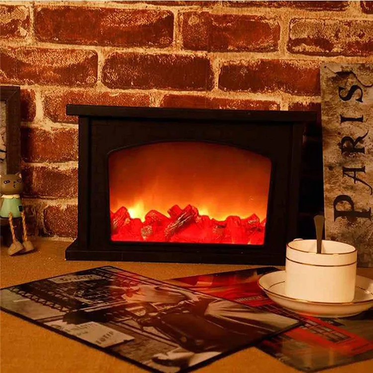 Flame Lantern LED Simulation Fireplace Light - USB Powered Realistic ...