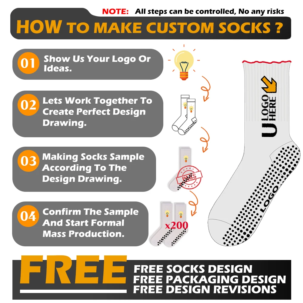 Custom Ruffle Yoga Socks - Durable, Comfortable, and Stylish