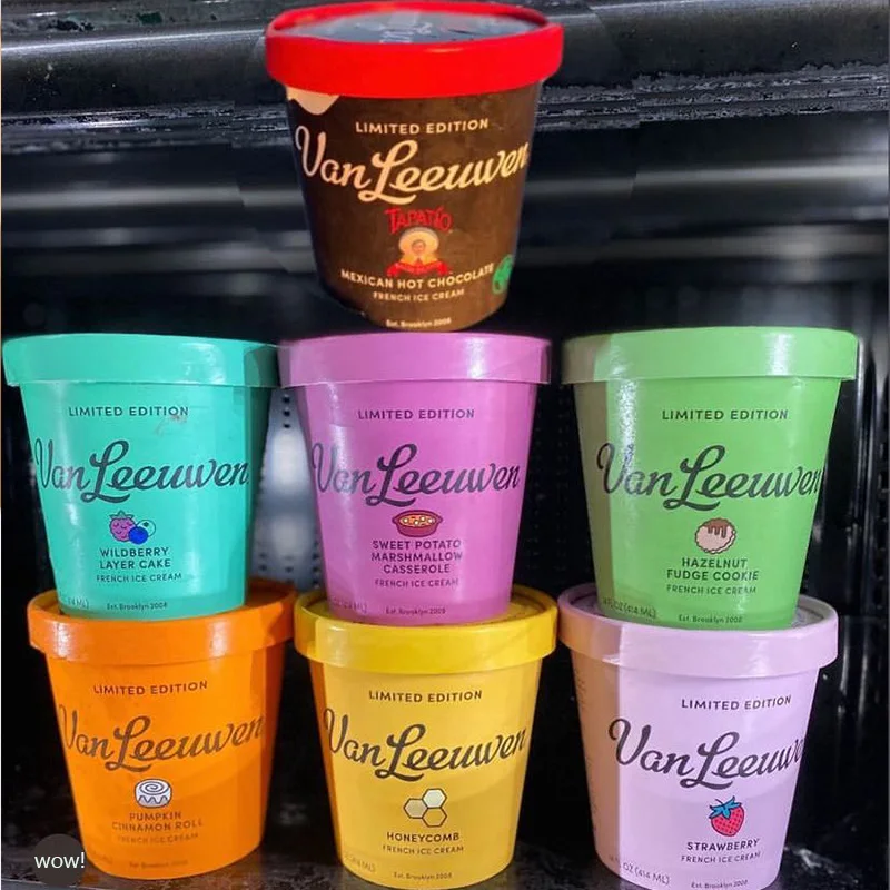 Square Yogurt Packaging Boxes Frozen Sundae Gelato Container Plastic ...