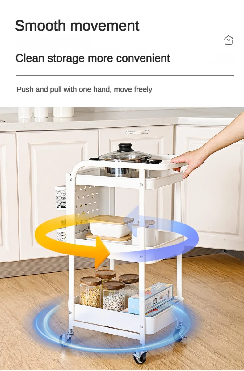 Creative Cavity Board Storage Rack Trolley Kitchen Bathroom Steel Multi ...