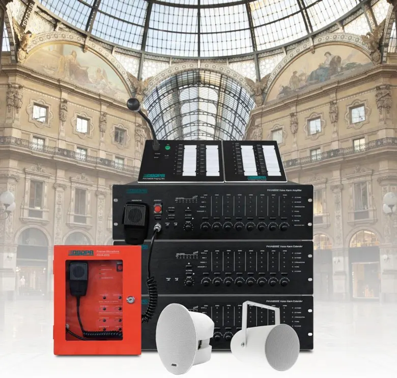 8 Zones 500w Fire Alarm Voice Evacuation System En54 Sound