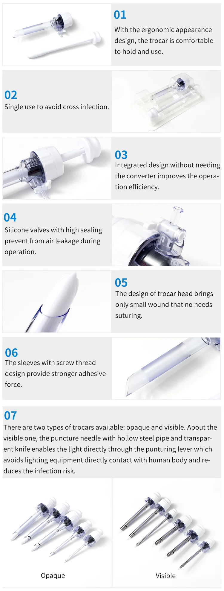 Disposable Laparoscopic Trocar - Single Use Cannula Sleeve Trocars 12mm