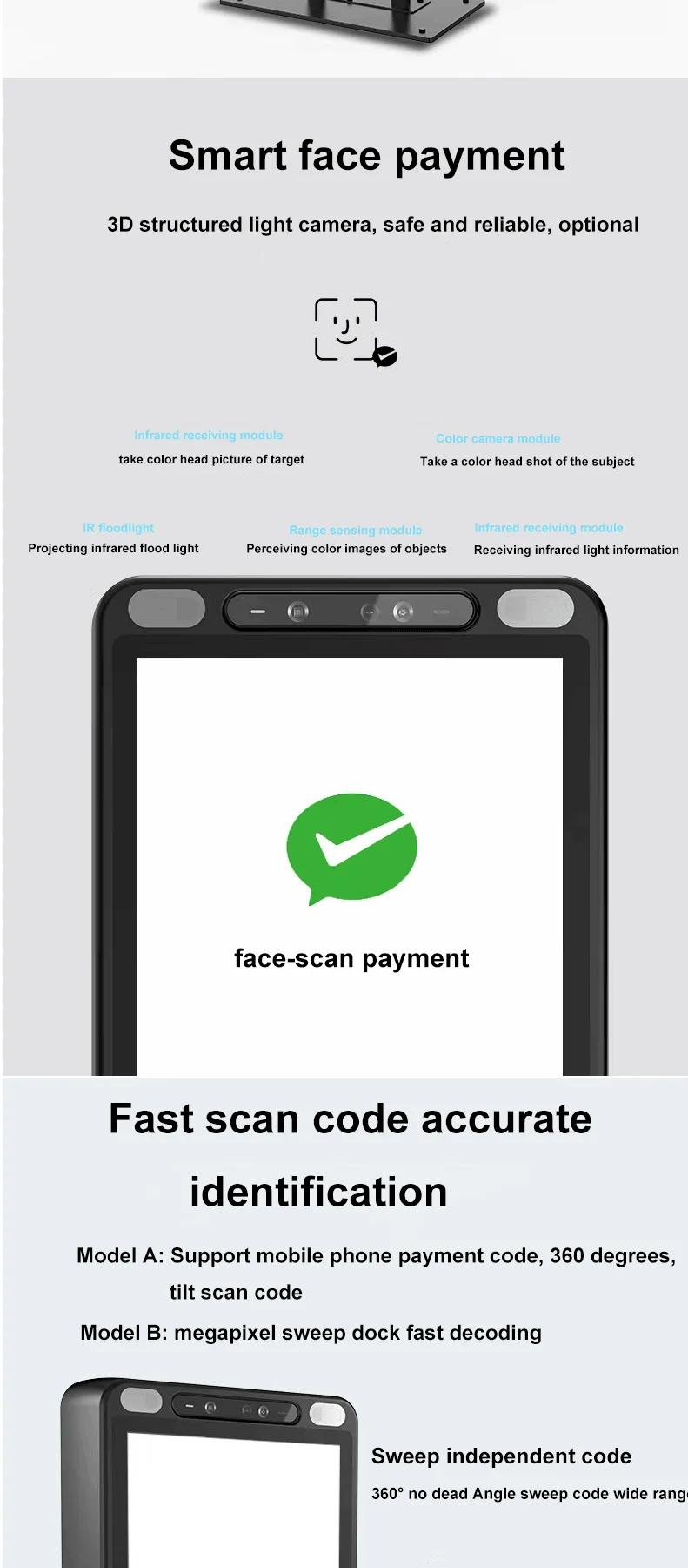 Cashless Payment Kiosk Touch Screen Pos System Self Pay Machine Self ...