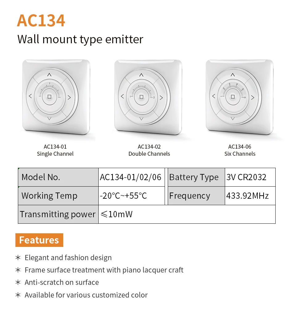 Rf 433mhz Single Channel Wireless Wall Mounted Switch Transmitter Smart ...