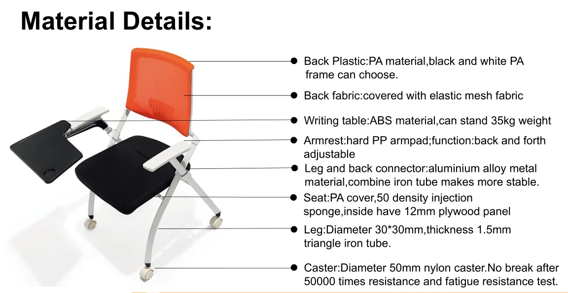 The Modern Study Training Chair With Table Attached School Study ...