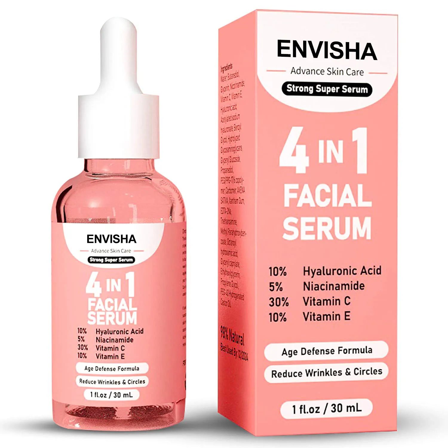 New Skin Care Serum Facial 4 In 1 Whitening Anti Age Face Serum With 30 ...