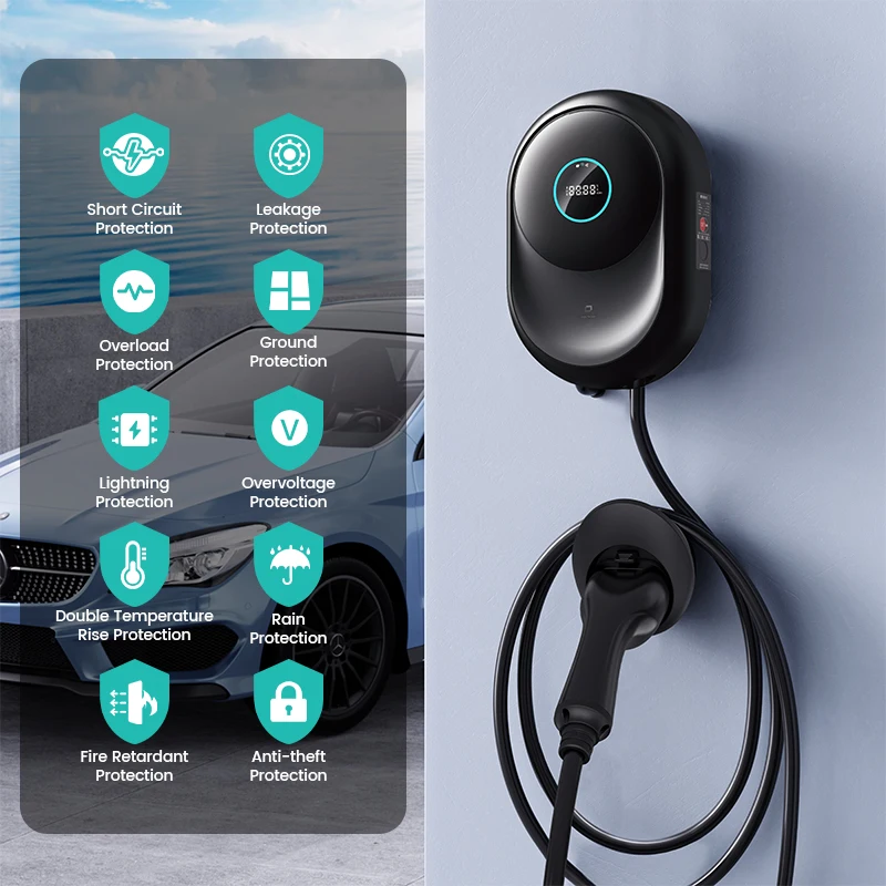 New 7kw/11kw/22kw Fast EV Charger AC Mounted IP65 Wall-Mounted Charging ...
