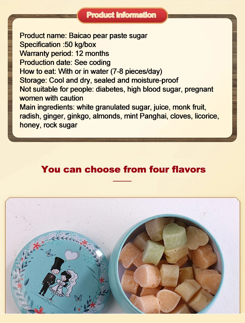 Pear-syrup Candy Sore Throat Lozenges Sugerfree Mint Candy For Sale ...