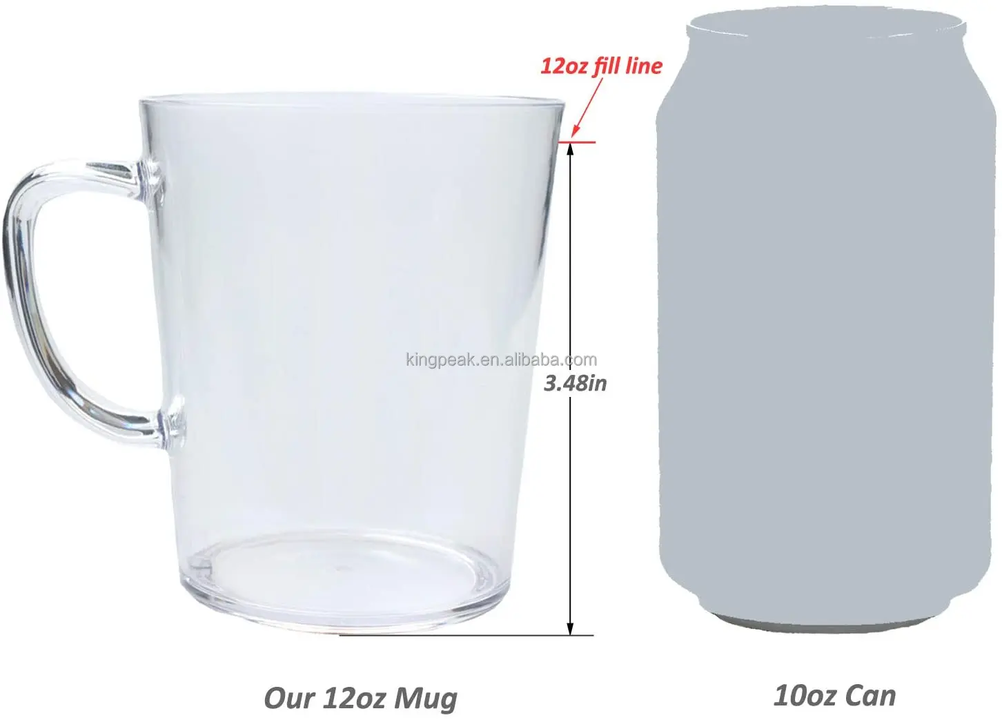 12oz Plastic Beer Mugs With Handles Shatterproof Plastic Mug Stein