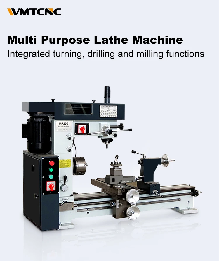Metal 3 in 1 Combo Lathe Milling Drilling Machine MP800