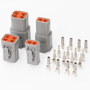 Deutsch Dtp Waterproof Electrical Wire 2pin 4pins 14-12awg Male Female Solid Contacts Terminal ...