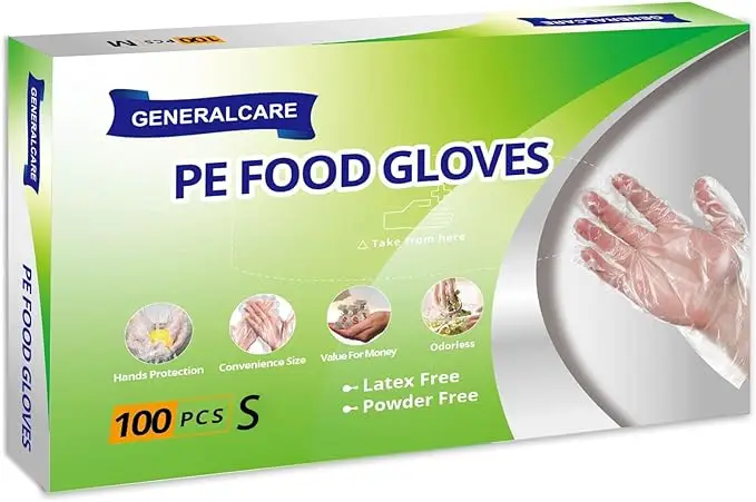 100pcs Food Grade Disposable Pe Gloves Latex-free And Powder-free ...
