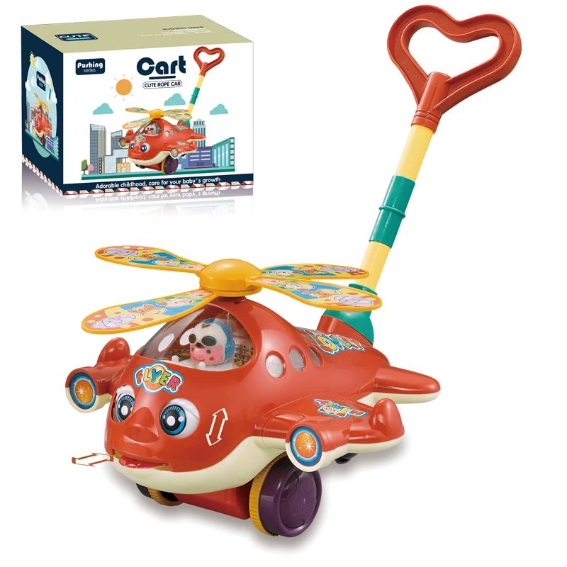 Plastic Handle Musical Push-Pull Airplane Toy for Kids - Engaging Hand ...