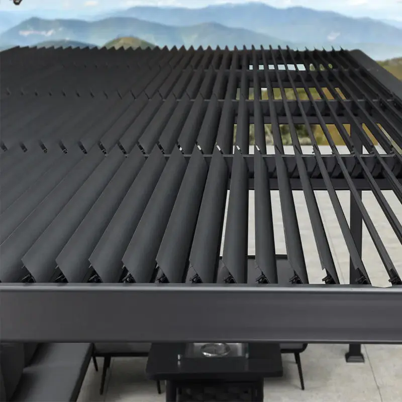 Four Seasons Motorized Movable Louver Sides Roof Pergola Smart Sunshade ...