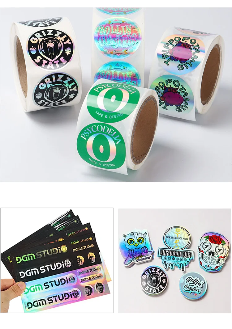 Custom Printing Vinyl Waterproof Logo Sticker Paper Adhesive Label ...