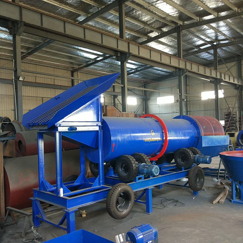 mobile trommel Sand gold washing plant trommel screen drum mini gold ...