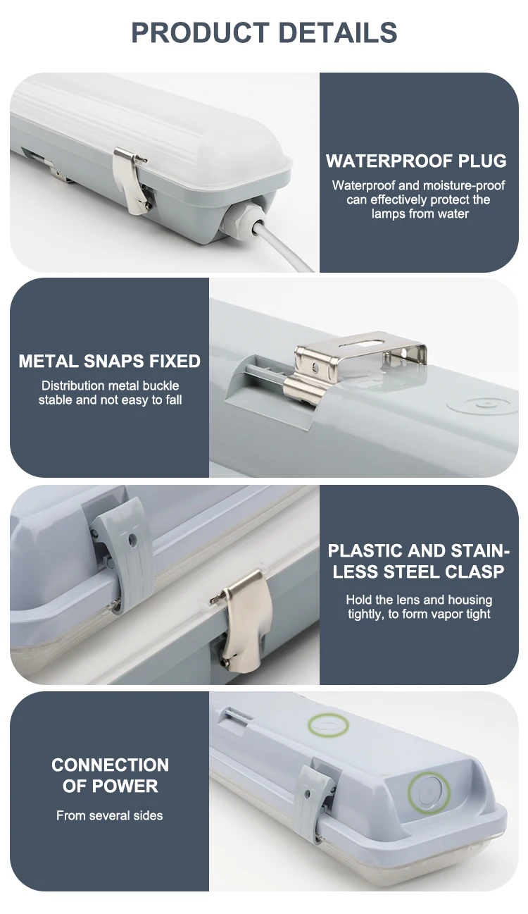 2ft 4ft 5ft Vaportight Waterproof Weatherproof Lighting Batten Corridor Led Tri-proof Lights ...