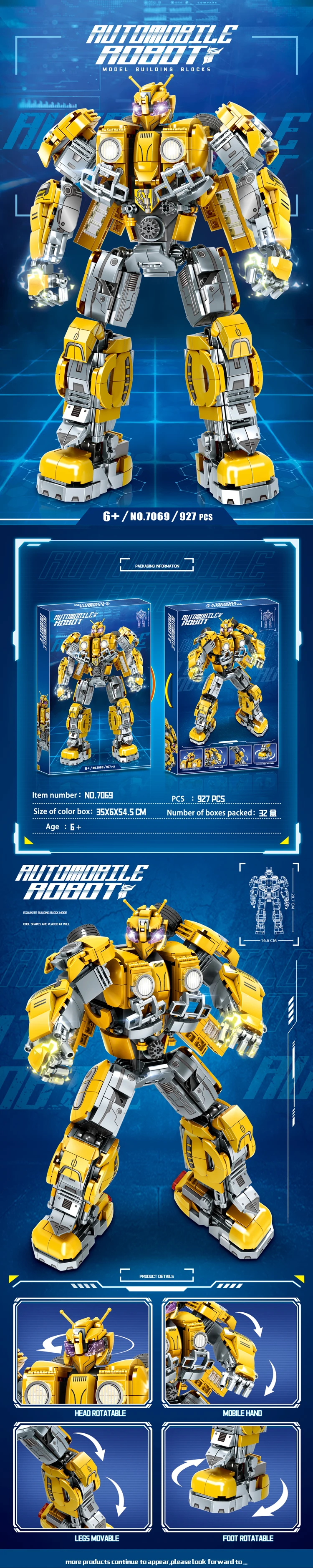 Plastic Bumblebeed Action Figure Robot Model Kit Transform Brick Toys ...