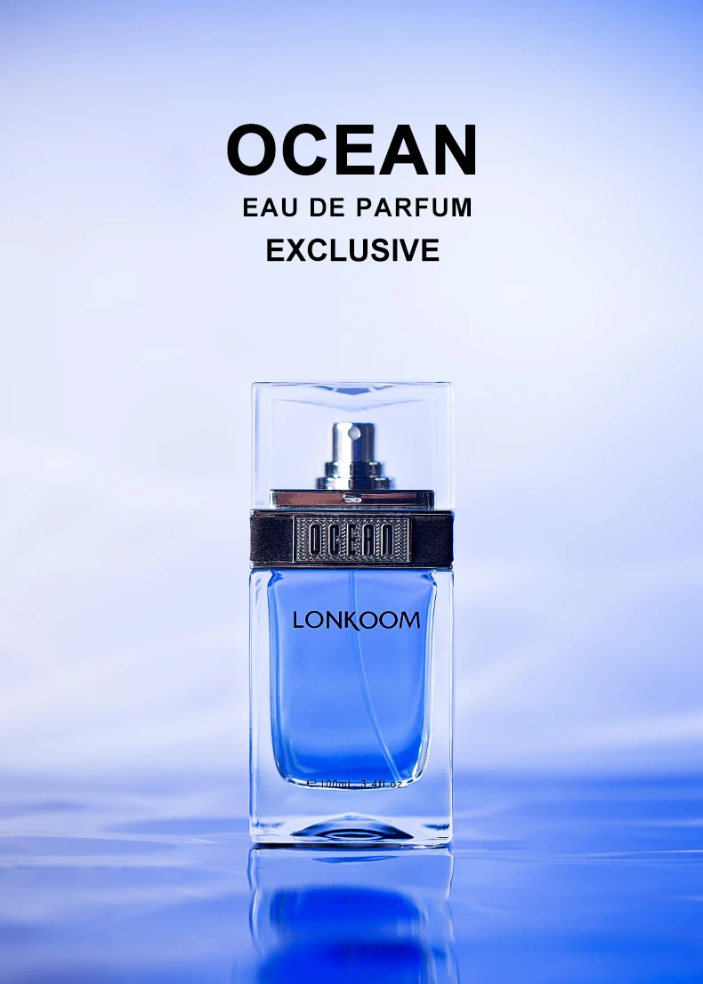 100ml Cool Pure Blue Ocean Perfume For Men Square Bottle Natural Spray ...