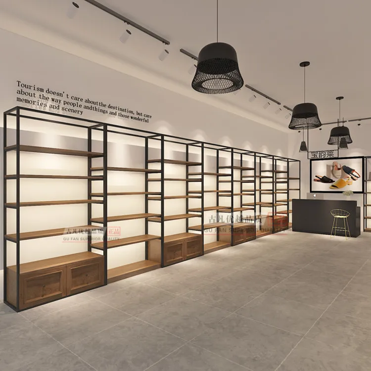 Luxury Shoe Store Display Racks - Customized Metal Shelves
