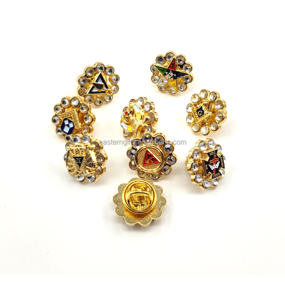 Masonic Freemason Combined logo Pins Mason Shriner OES Lapel Pins with ...