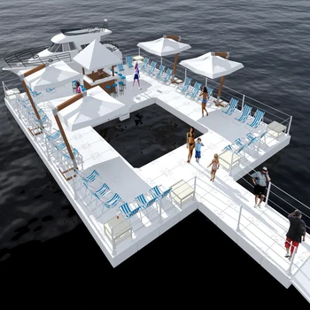 Modern Modular Pontoon Floating System Walkway On The Water Pool ...