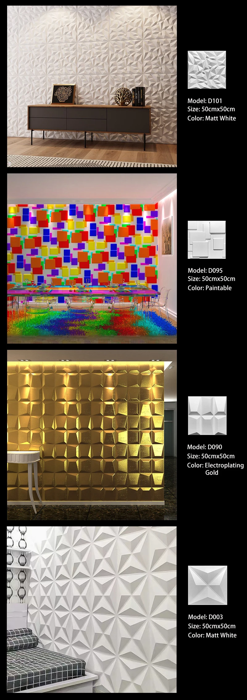 Modern Matt White 3D PVC Wall Panels - Decorative Interior Wall Decor ...