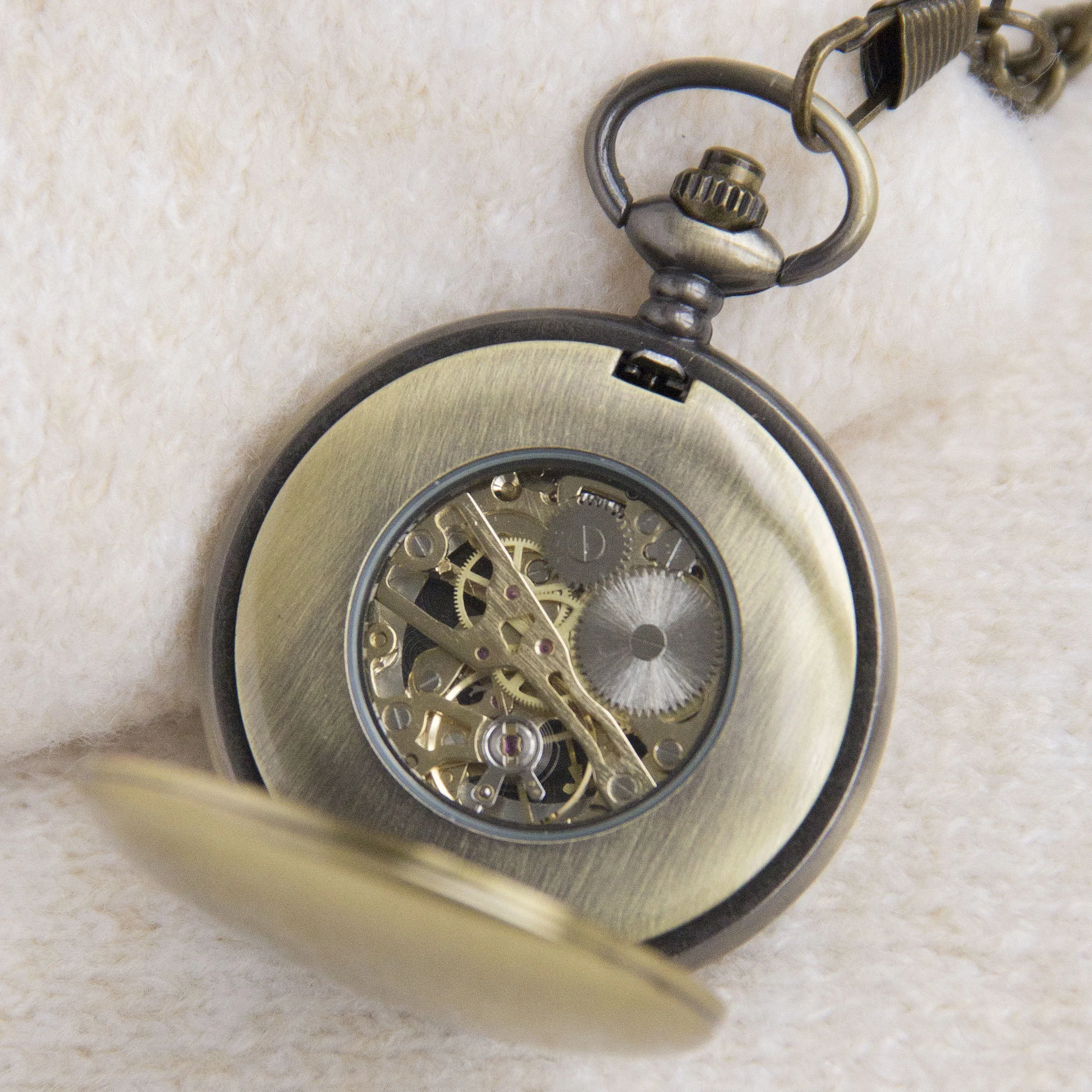 Mechanical Pocket Watch Hollow Design Two Sides Unfolding Chain Watch ...