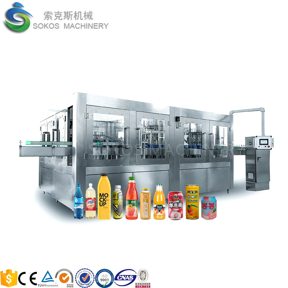 Energy Drink Fruit Flavored Water Making Canning Machine Beverage Fill ...