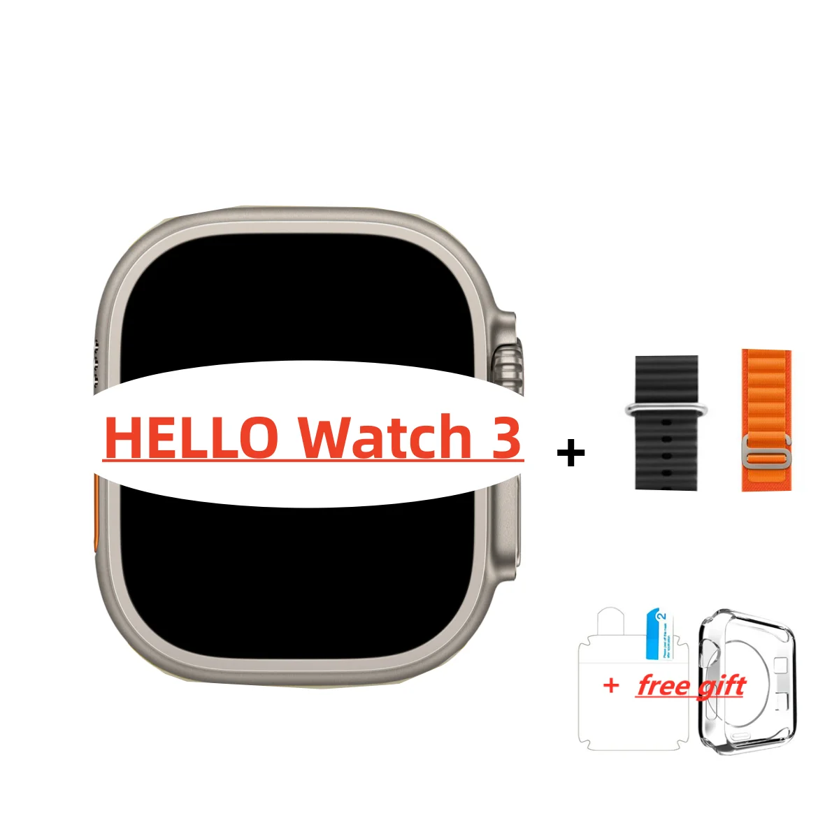 Hello Watch 3 Smart Watch Ultra Series 8 49mm Compass 4gb Rom Heart ...