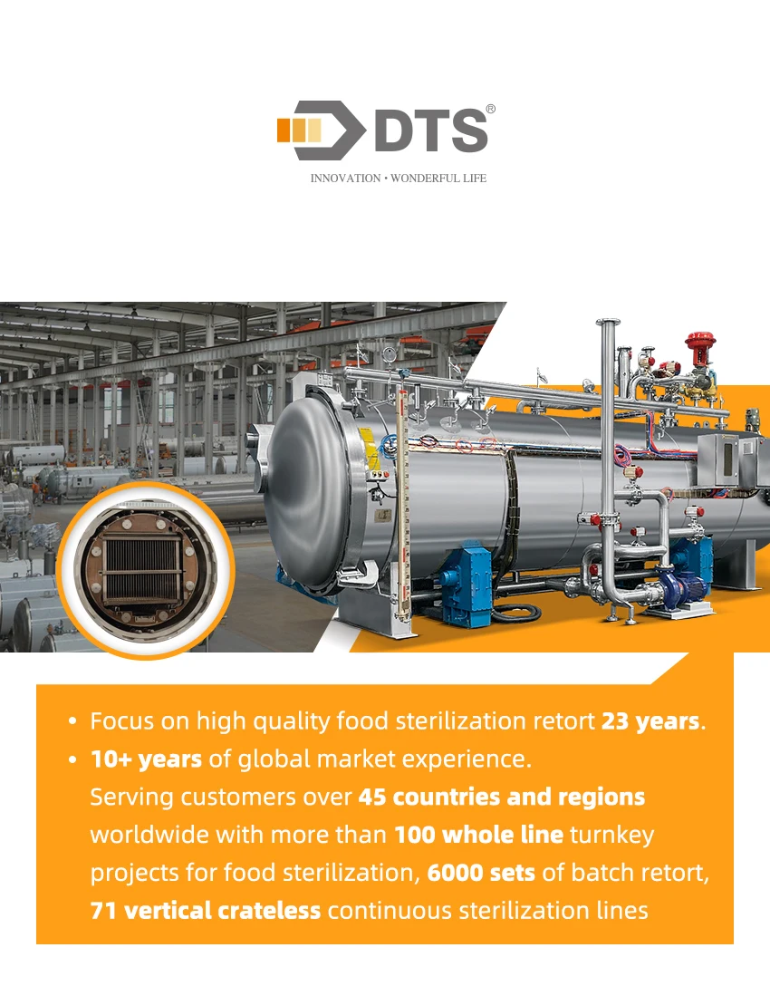 DTS Horizontal Canned Milk Sterilization Autoclave Machine Rotary ...