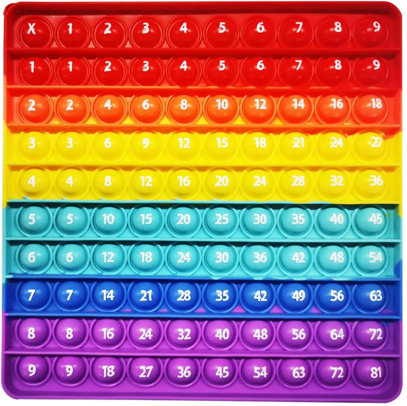 Large Size Rainbow Square Fidget Toy 100 Bubbles Stress Relieving ...