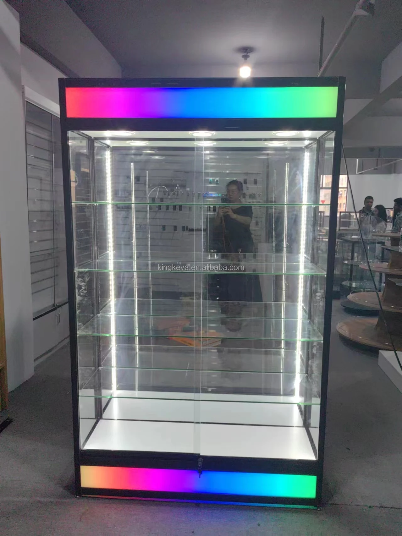 HIKUYA Custom Glass Wall Store Display Cabinet - Modern Showcases