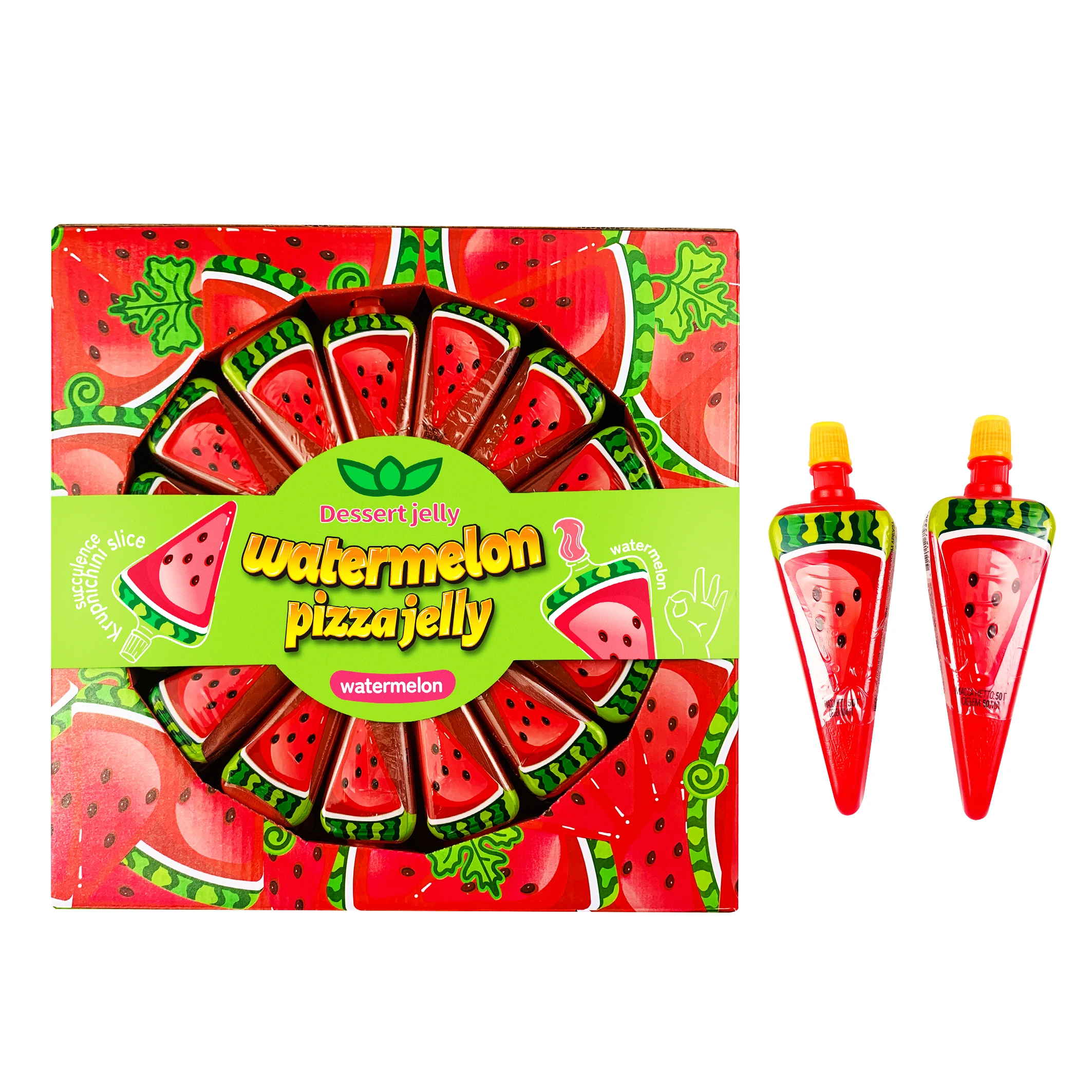 Jelly Factory Halal Boxed Watermelon Flavor Sliced Pizza Shape Crystal ...