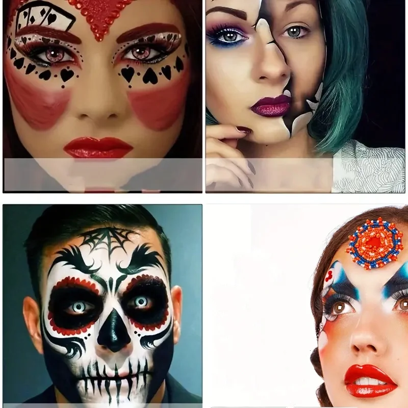 Face& Body Paint Pigment Kit With 2 Brushes Water Soluble Pigment ...