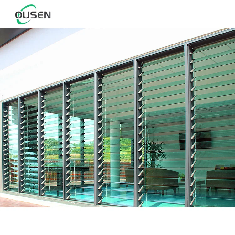 Aluminium Adjustable Louvers Glass Roll Up Louver Windows Shutters ...