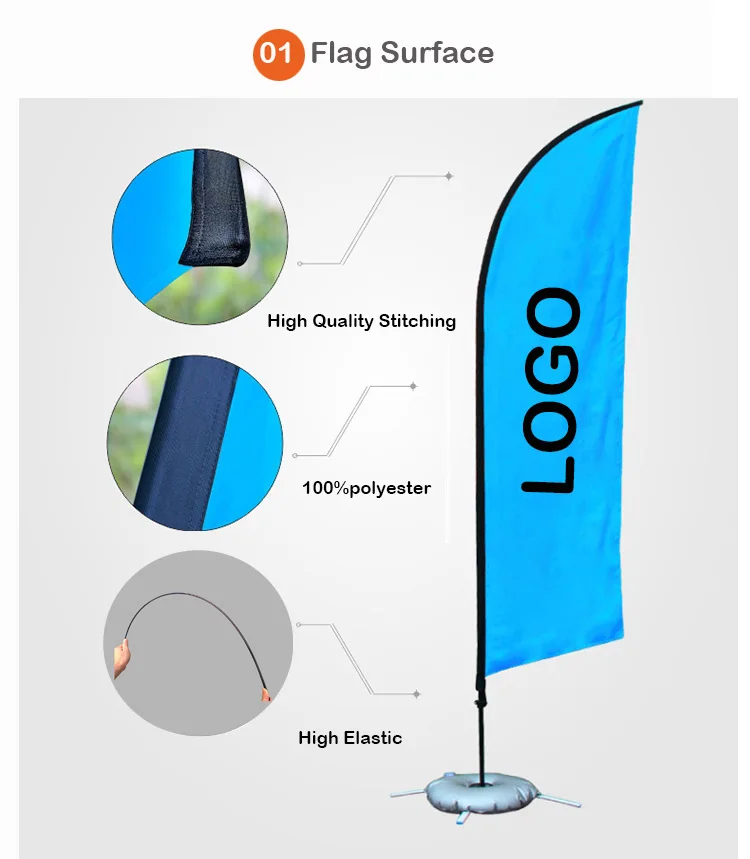 Outdoor Custom Logo Design Advertising Beach Flag Feather Flag ...