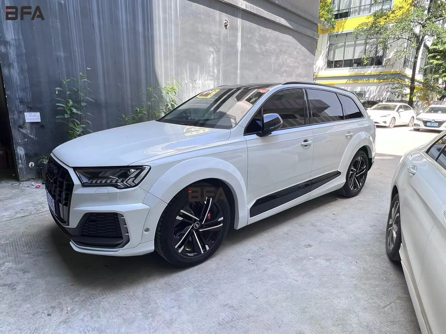 For Audi Q7 Body Kit Q7 Upgraded Abt Style Front and Rear Bumper Wide ...