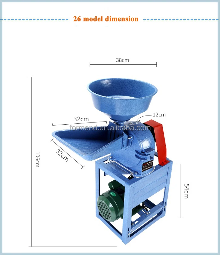 2.2KW Single Phase Motor Drive Small Corn Mill Grinder