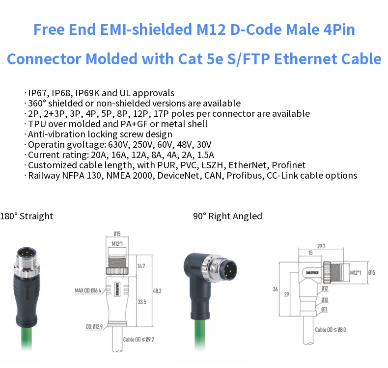 Free End Right Angled 0.5m Cat 5e S/ftp Ethernet Cable Shielded Molded ...