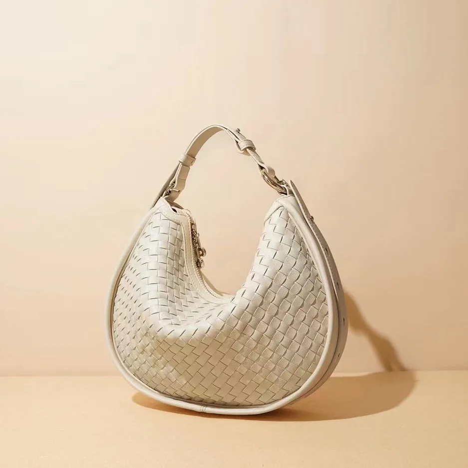 Oem Half Moon Design New Big Genuine Leather High Quality Handmade Cow ...