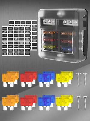 6 Way DC 12V Fuse Holder with LED Indicator - Waterproof