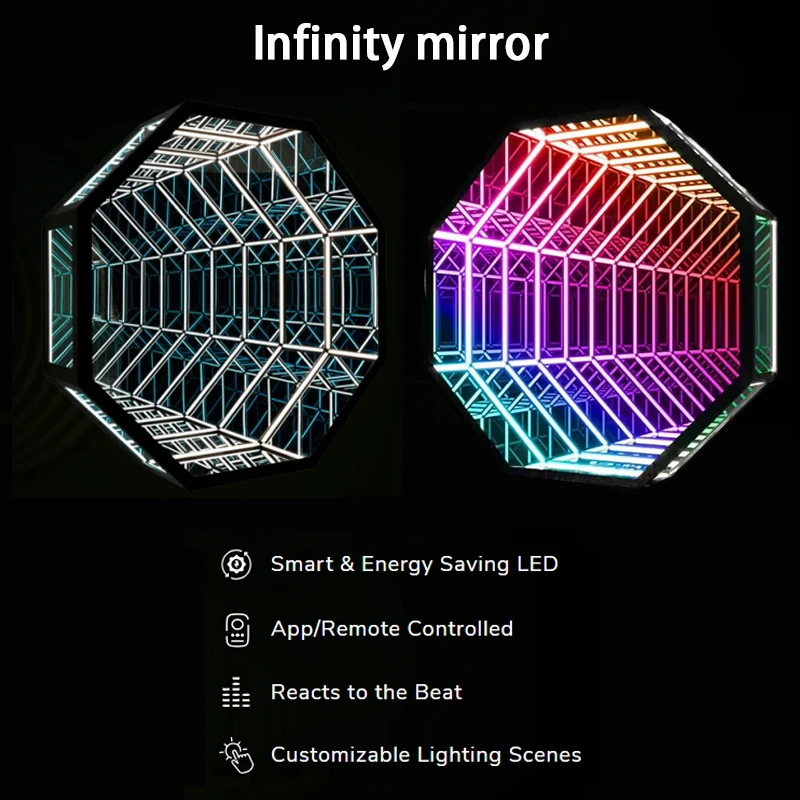 Modern Design Infinity Mirror Large Size LED 3D Mirror Floor for Bathroom Anti-Fog Feature for ...