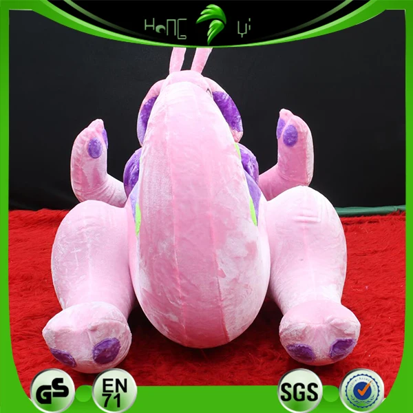 Hongyi Inflatable 2m Furry Goodra Toys Custom Pink Plush Furry Dragon ...