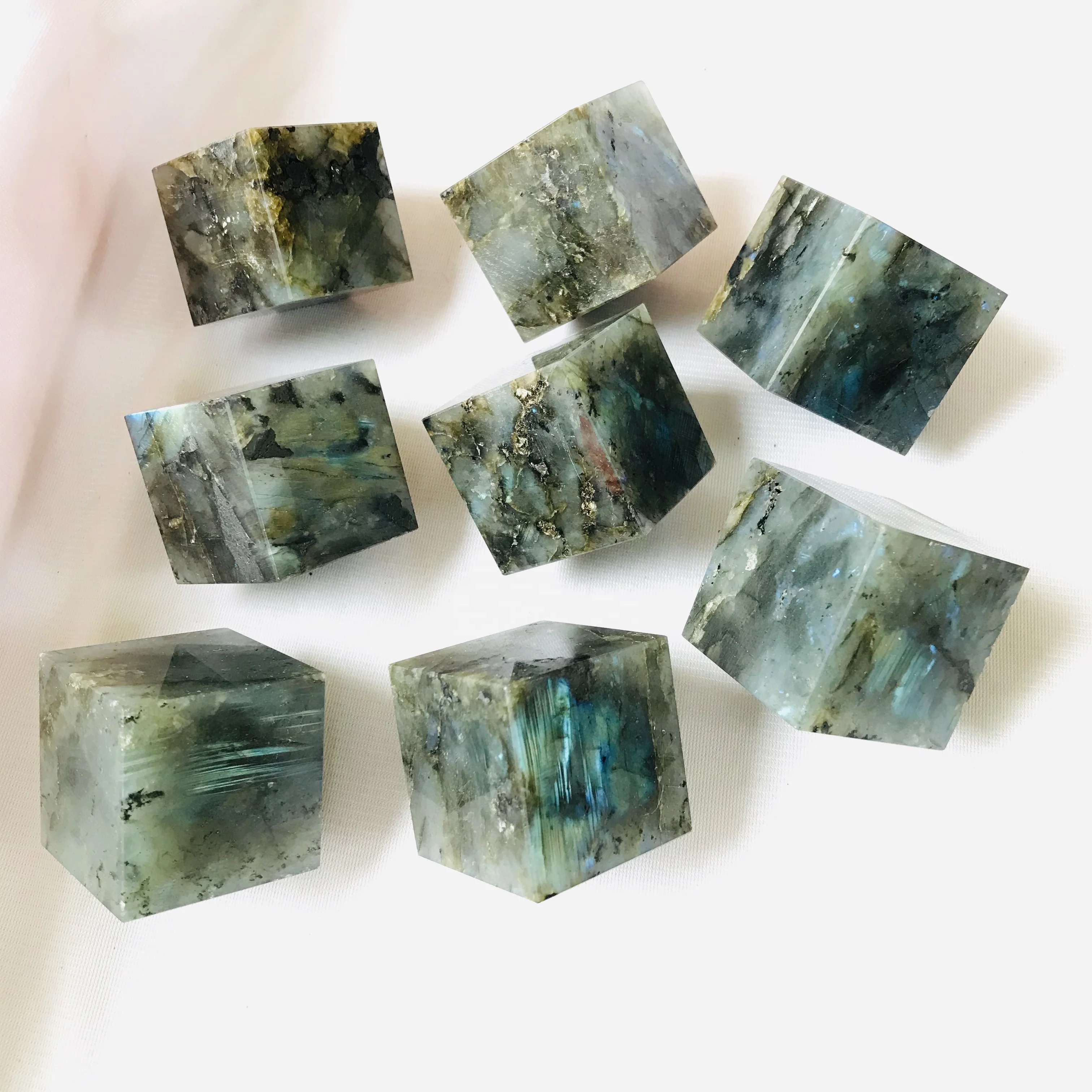 Wholesale Natural Folk Crafts Hand Made Flash Labradorite Crystal Cube ...